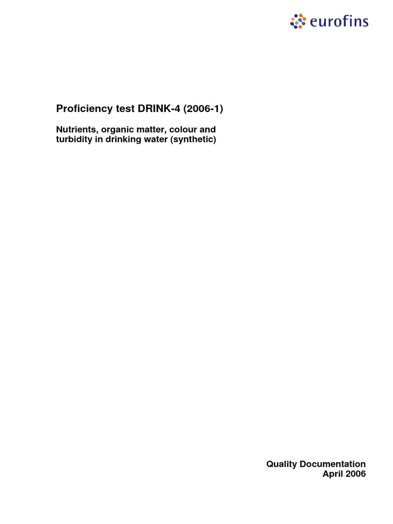 Eurofins Proficience Test Drink Water | PDF | Variance | Standard Deviation