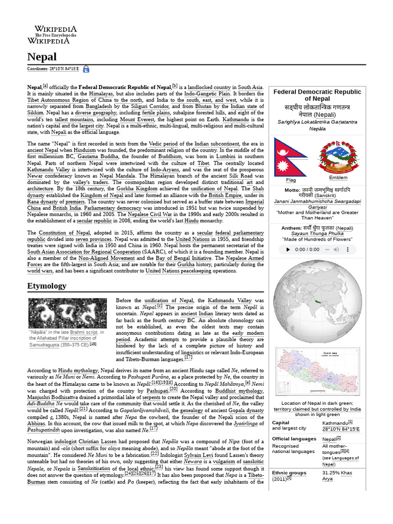 Nepal | PDF | Nepal