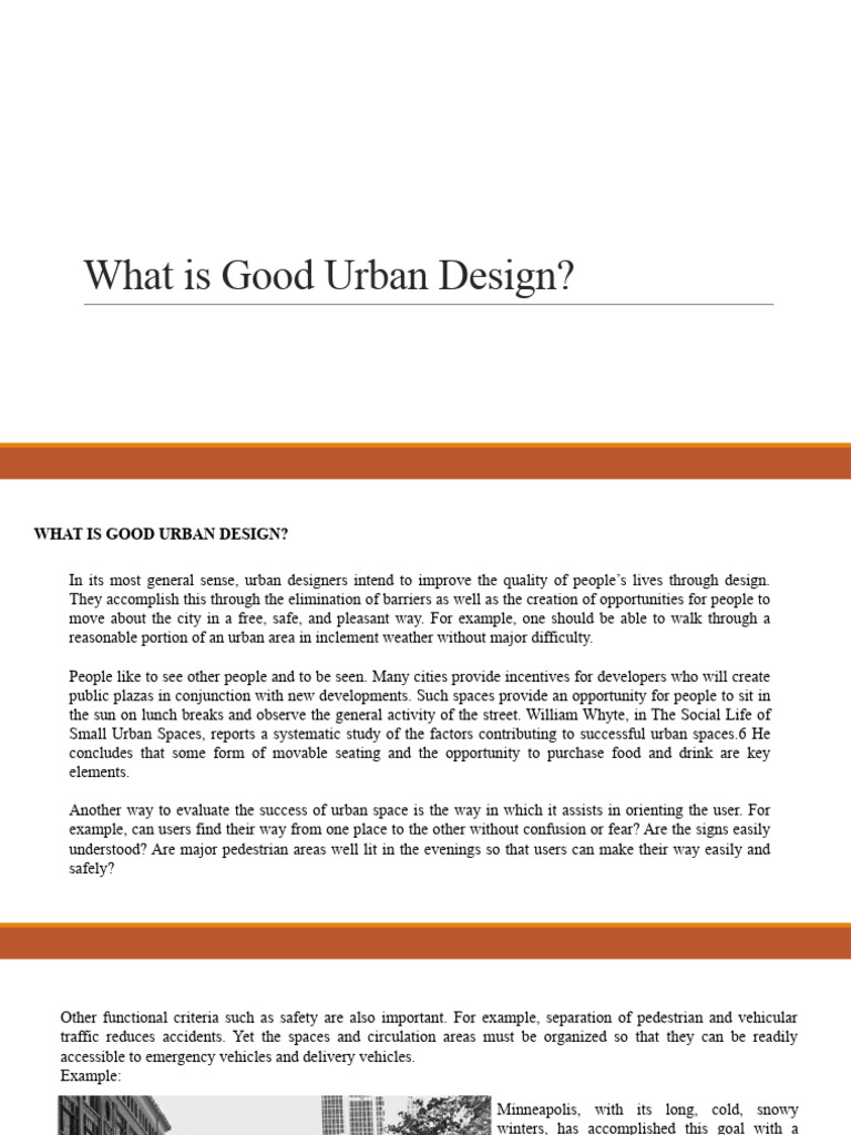 What Is Good Urban Design | PDF | Neighbourhood | Transport