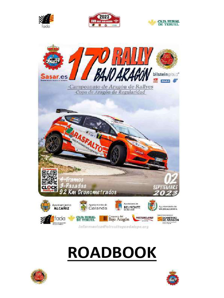 RoadBook XVII Rally Bajo Aragon | PDF