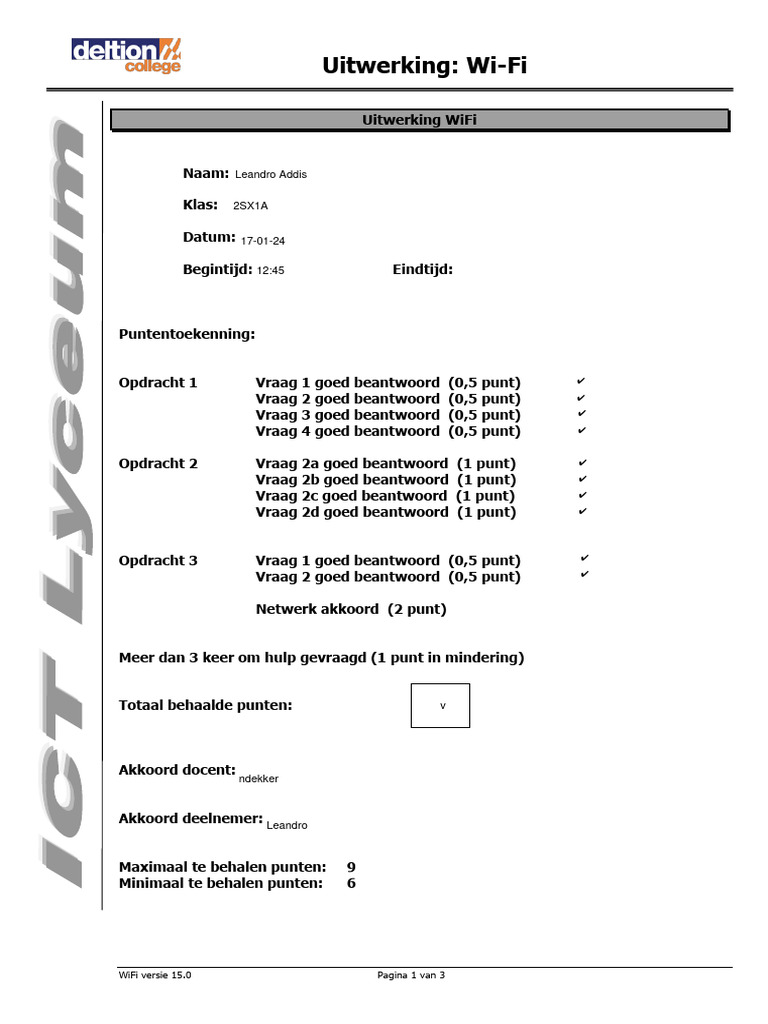 16 WIFI Uitwerking | PDF