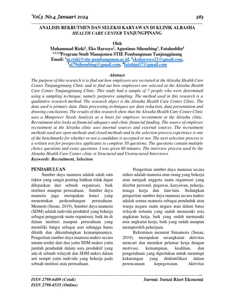 Juremi Muhammad Rizki-Arman | PDF | Recruitment | Scientific Method