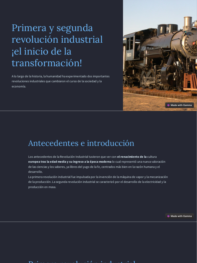 Primera y Segunda Revolucion Industrial El Inicio de La Transformacion | PDF | Revolución ...