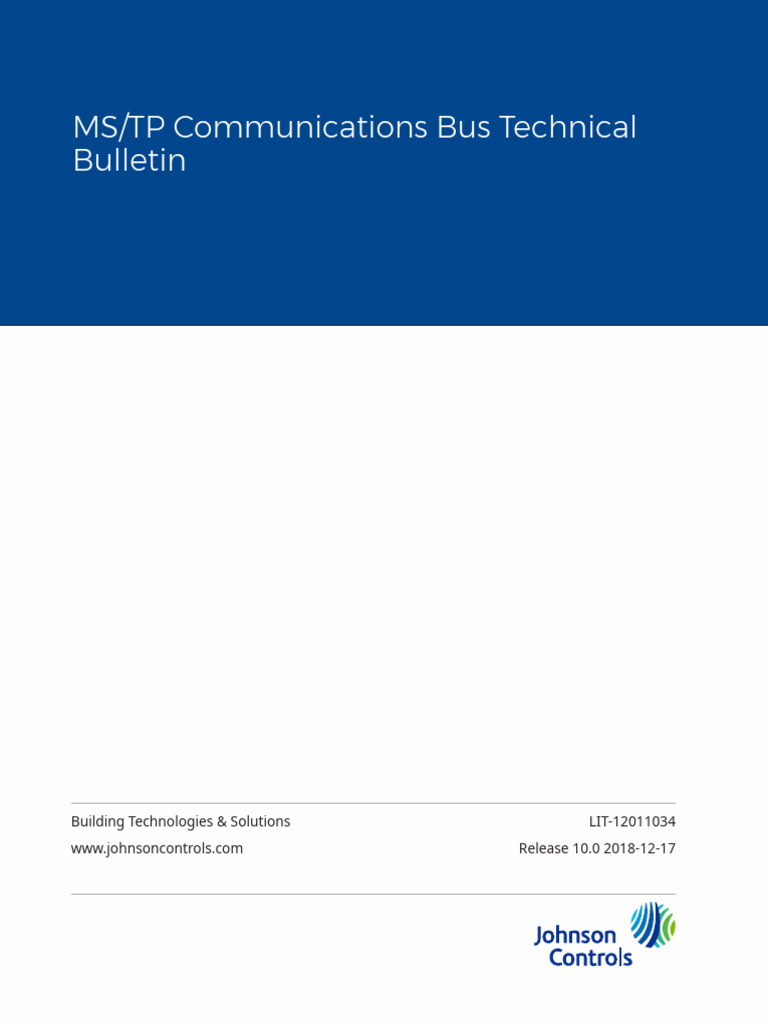 MS - TP Communications Bus Technical Bulletin - JCI | PDF | Ip Address ...