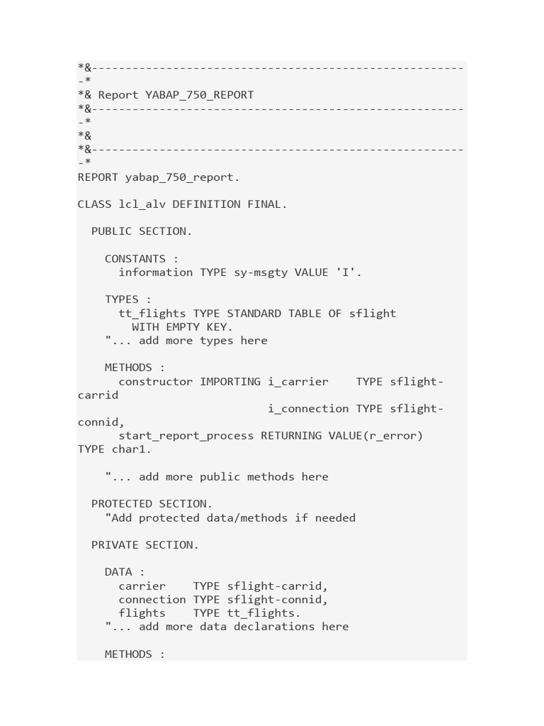 Class ABAP | PDF | Method (Computer Programming) | Programming