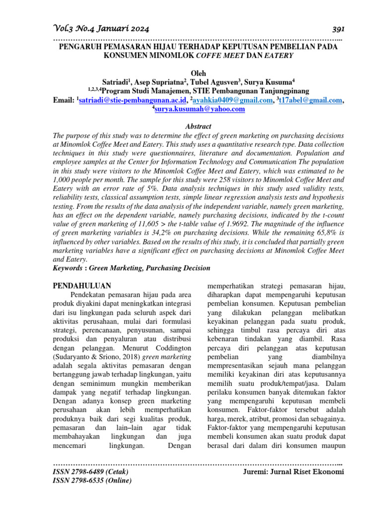 Juremi Satriadi, - Arman | PDF | Dependent And Independent Variables ...