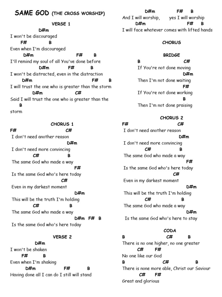 Same God - The Cross Worship | PDF | Theology | Religious Belief And ...