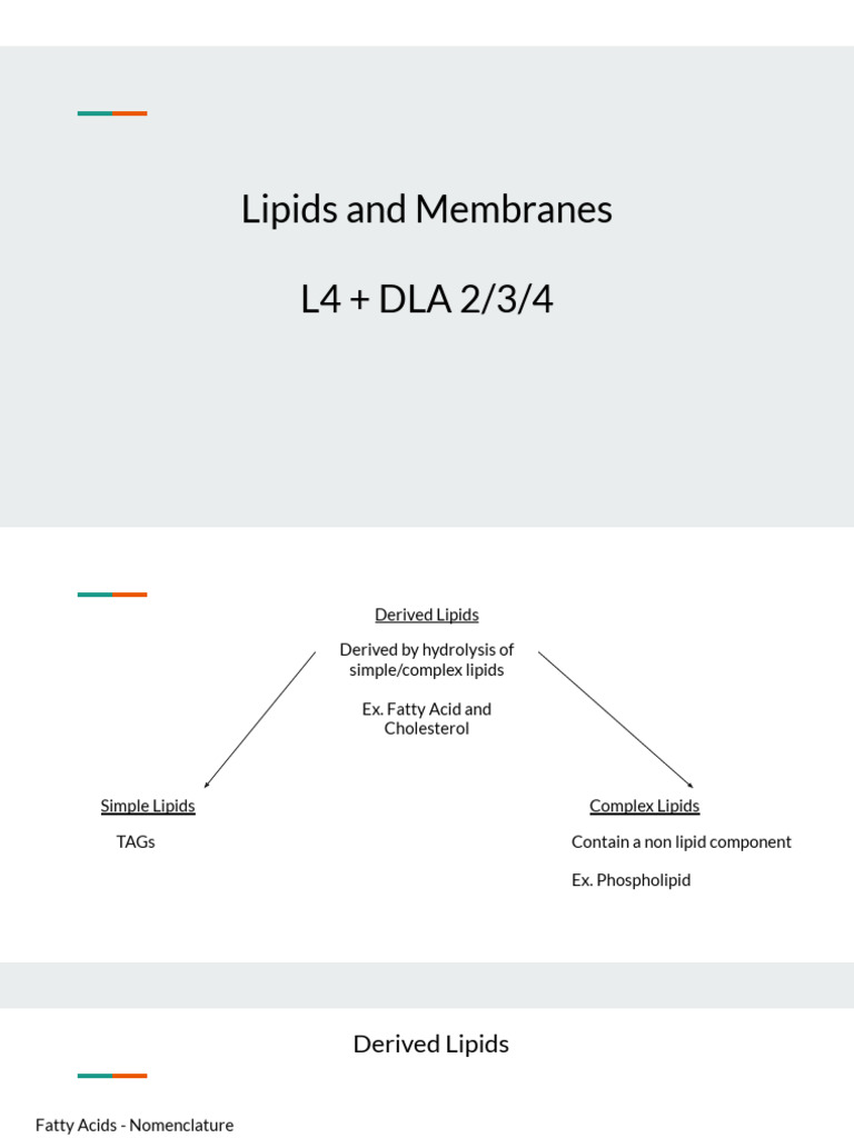 1 Lipids/Membranes | PDF | Lipid | Fatty Acid