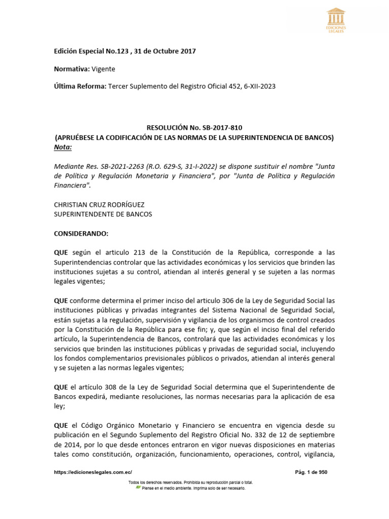 Codificaciã N de Las Normas de La Superin | PDF | Bancos | Seguro