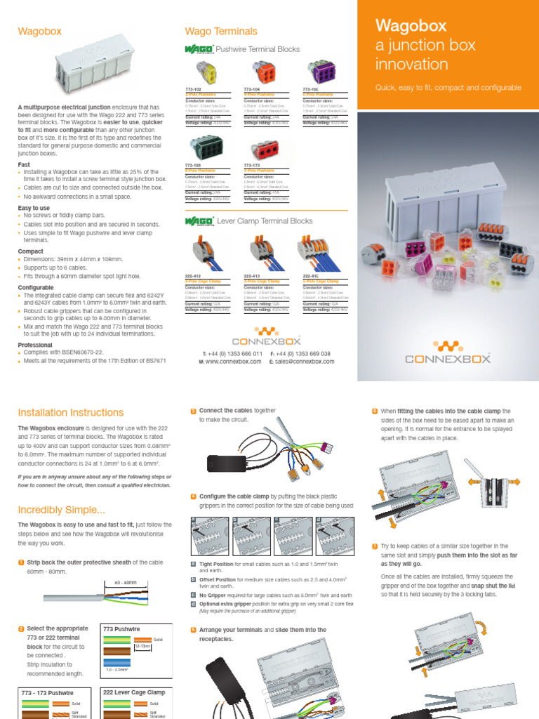 Wagobox A Junction Box Innovation | Download Free PDF | Power ...