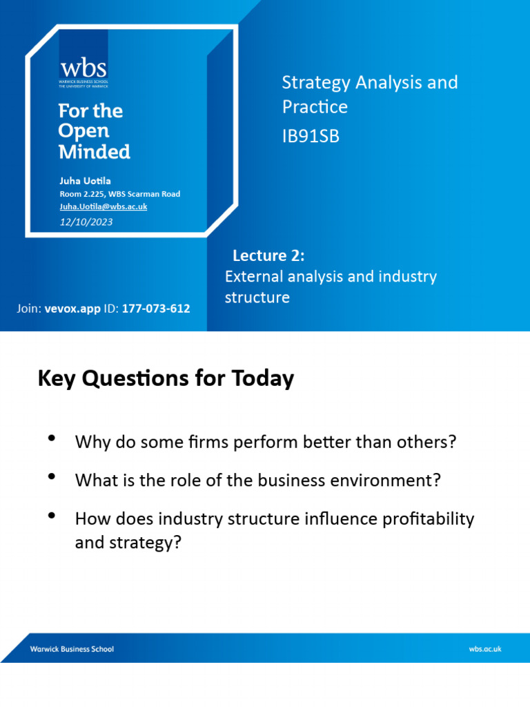 External Analysis in Industry Strategy | PDF | Economies Of Scale ...