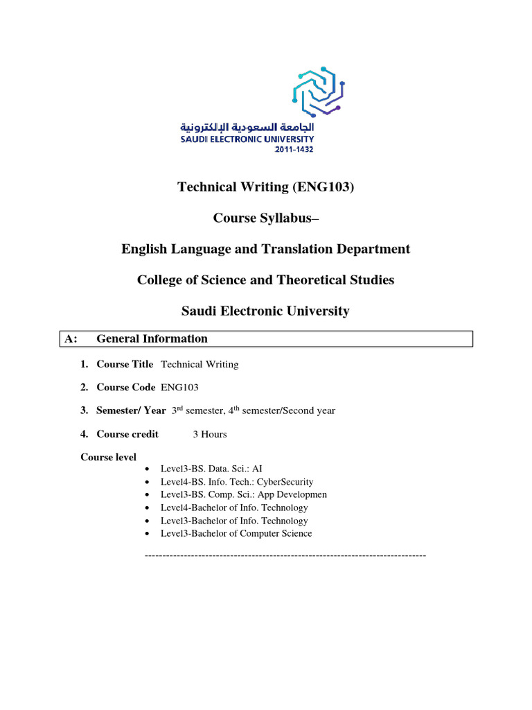 Eng103 Course Syllabus | PDF | Information | Usability