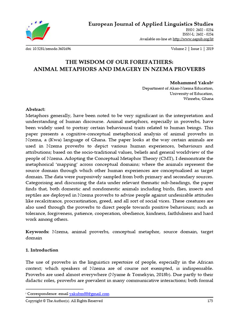 Conceptual Metaphors and Animals | PDF | Metaphor | Concept