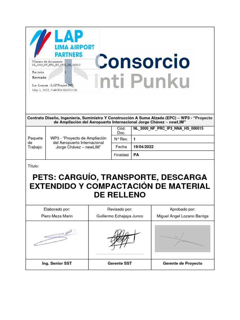 NL - 3000 - NF - PRC - IP3 - NNA - HS - 000015 Rev 1 PETS CARGUÍO ... NL - 3000 - NF - PRC - IP3 - NNA - HS - 000015 Rev 1 PETS CARGUÍO ...