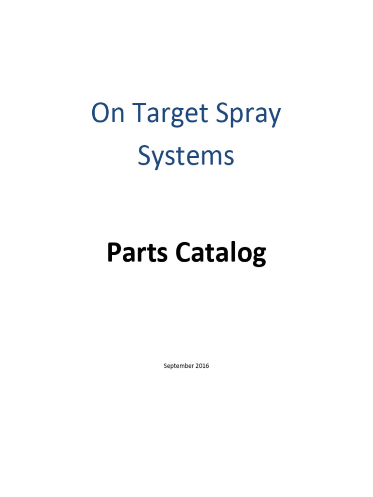 On Target Spray Systems Parts Catalog | PDF | Pump | Pipe (Fluid ...