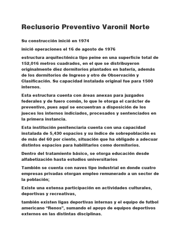 Reclusorios en la CDMX: Estructura y Función | PDF | Prisión | Ciudad ...