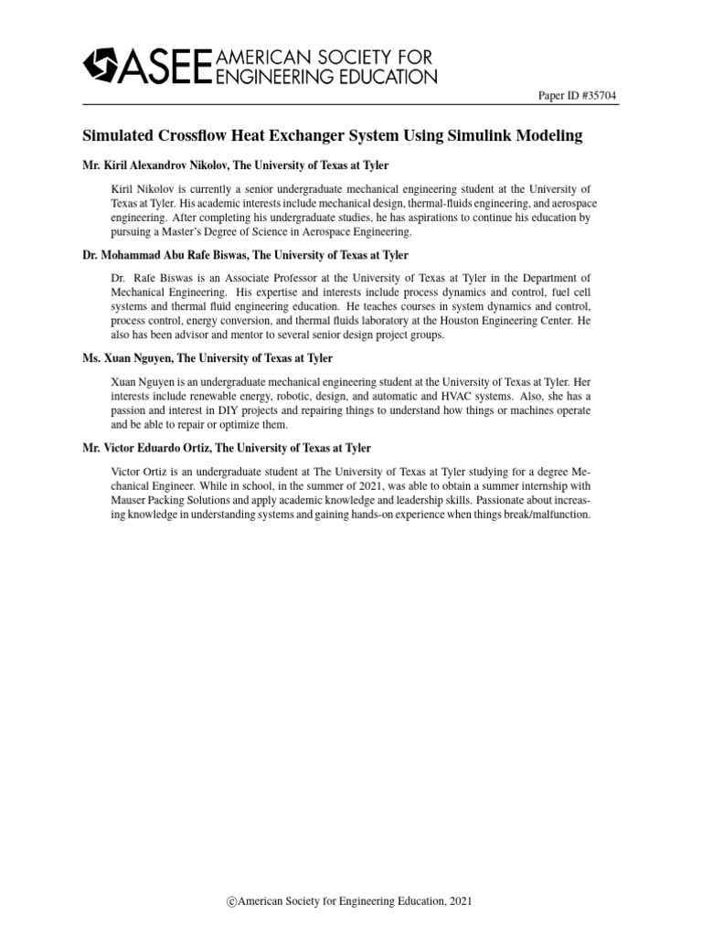 Simulated Crossflow Heat Exchanger System Using Simulink Modeling | PDF | Heat Transfer | Heat