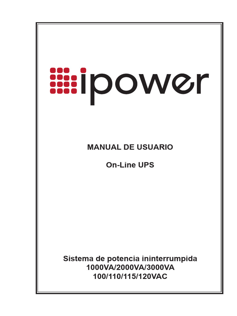 Manual IPOWER 1-3 KVA | PDF | Cargador de batería | Ingenieria Eléctrica