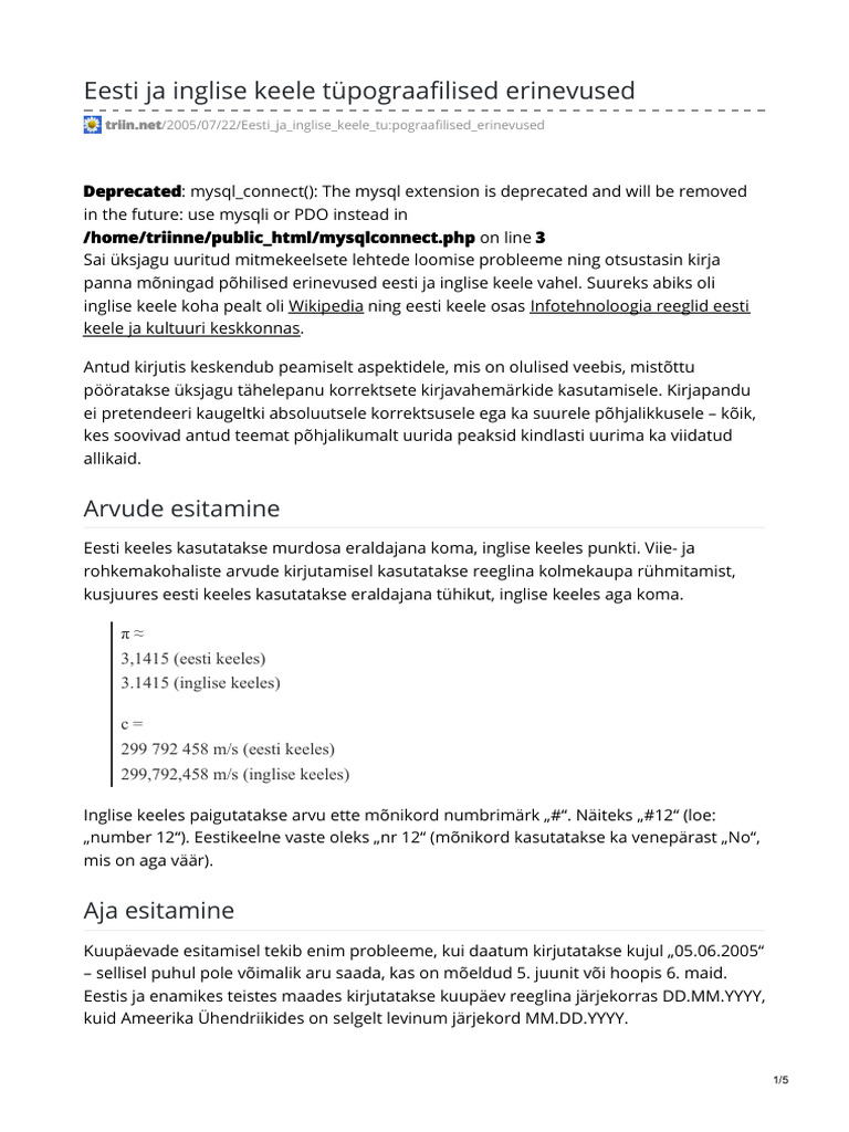Eesti Ja Inglise Keele Tüpograafilised Erinevused | PDF