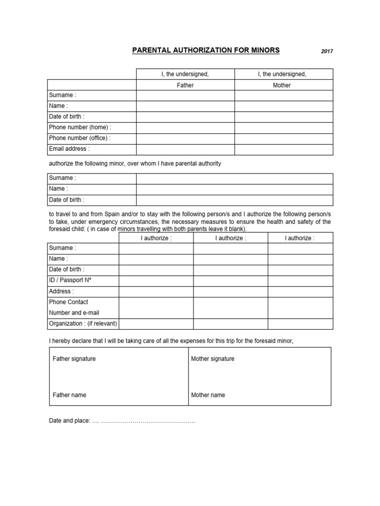 Parental Authorization | PDF