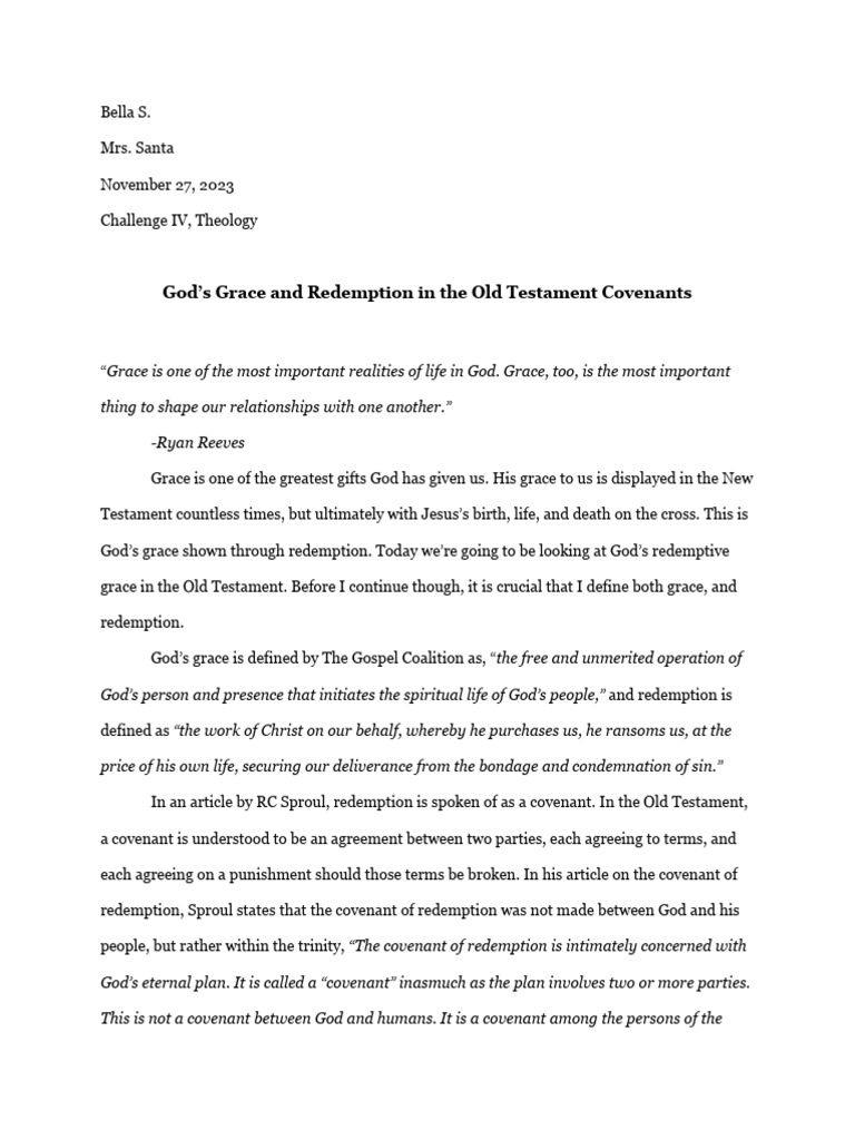God's Redemptive Grace in The Old Testament | PDF | Covenant Theology ...