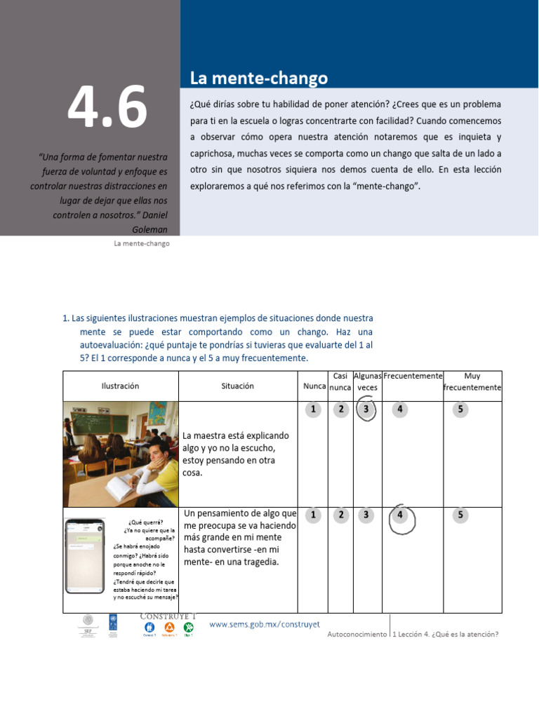 Construye T 4.6 Metas | PDF | Mente