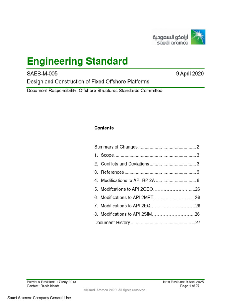 Offshore Platform Design Standards | PDF | Offshore Wind Power | Civil ...