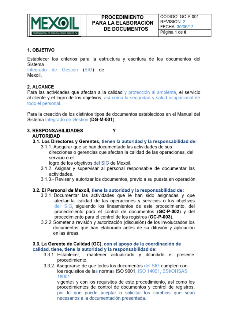Procedimiento para La Elaboracion de Documentos | PDF | Business