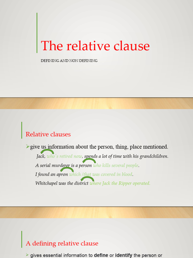 Defining Nondefining Relative Clause Grammar Guides 133437 | PDF | Linguistics | Grammar