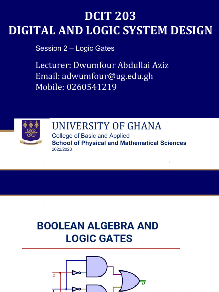 DIGITAL AND LOGIC DESIGN-LOGIC GATES | PDF | Logic Gate | Boolean Algebra