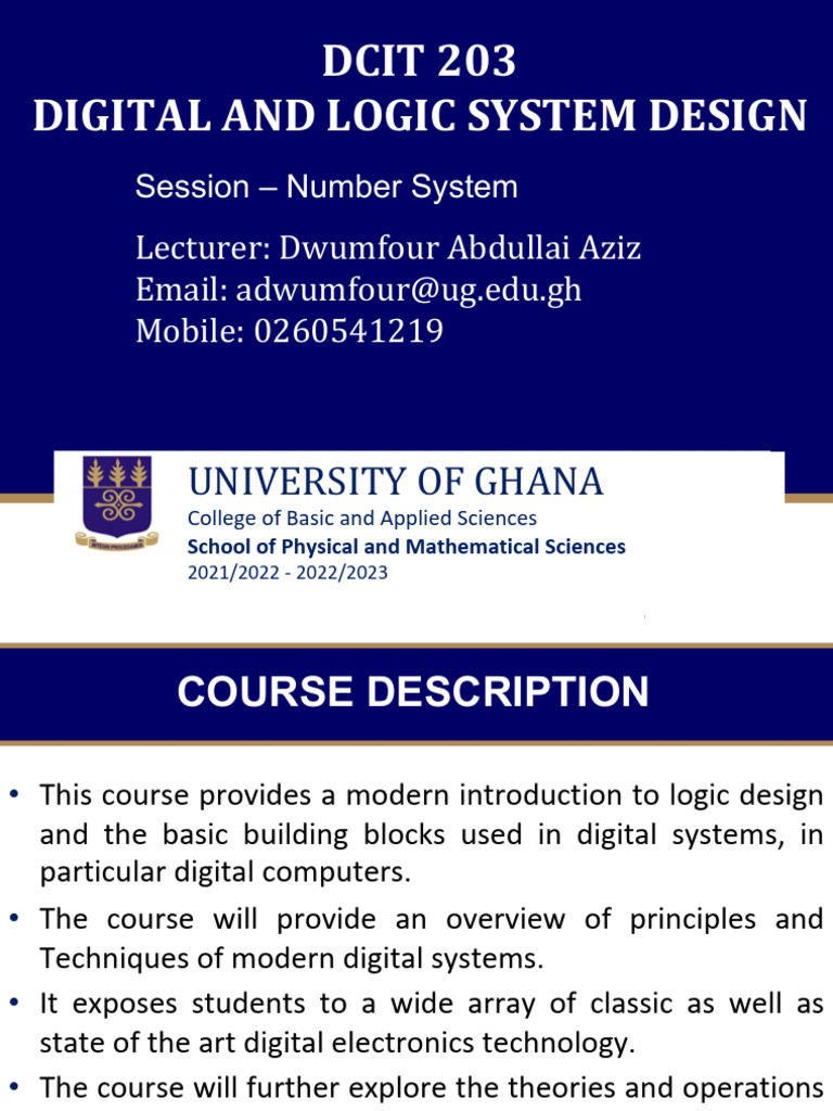 DIGITAL AND LOGIC DESIGN- NUMBER SYSTEMS | PDF | Logic Gate | Digital Electronics