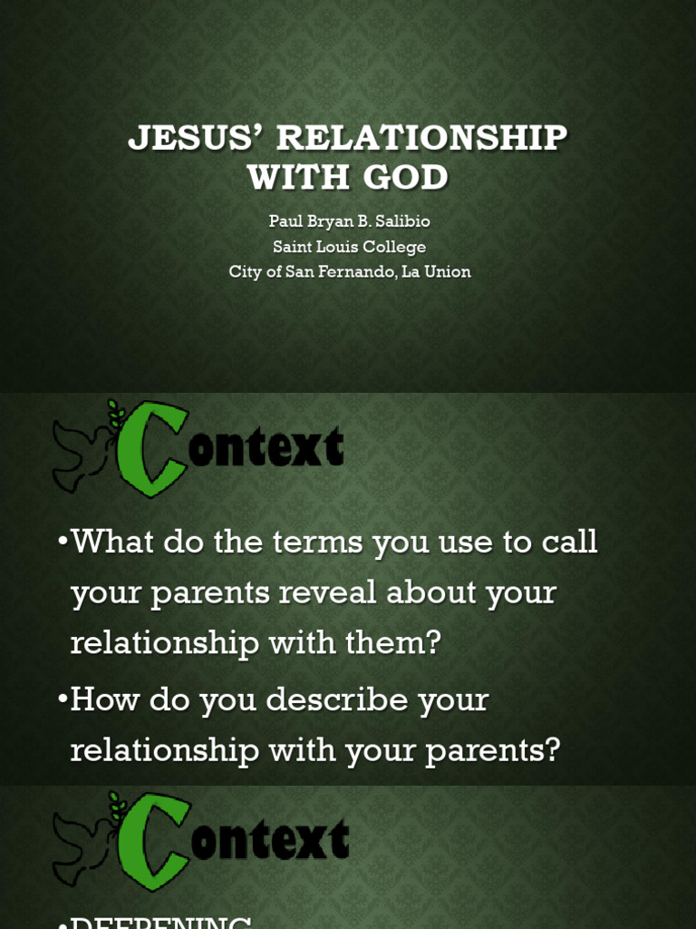 Jesus Relationship With God | Download Free PDF | Jesus | Lord's Prayer