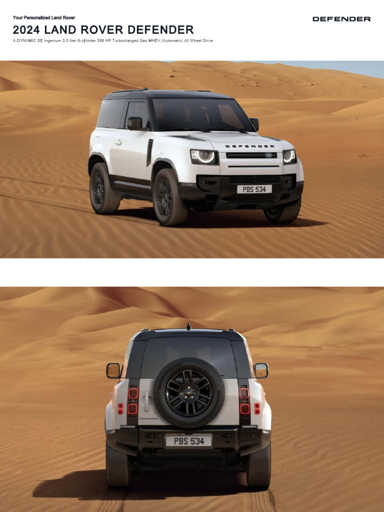 2024 LAND ROVER DEFENDER X-DYNAMIC SE Ingenium 3.0 Liter 6-Cylinder 395 ...