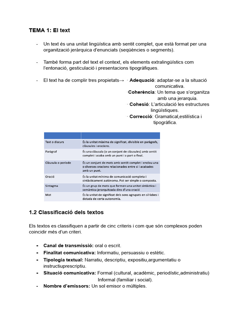 TEMA 1 - El Text | PDF