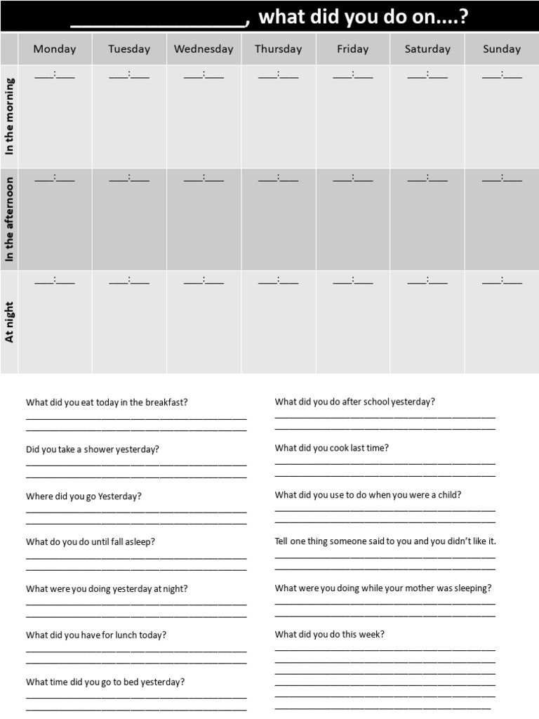 What Did You Do | PDF