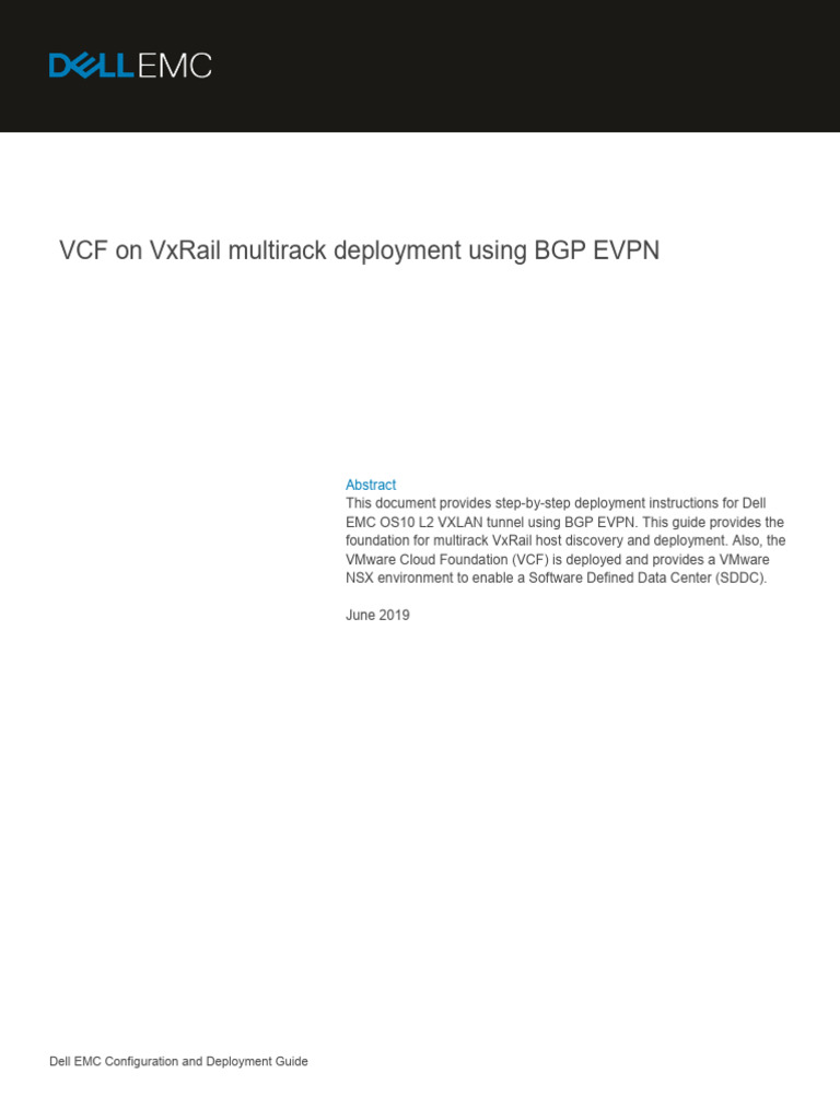 Dell Emc BGP Evpn Multirack Vxrail June 2019 | PDF | Computer Network | Cloud Computing