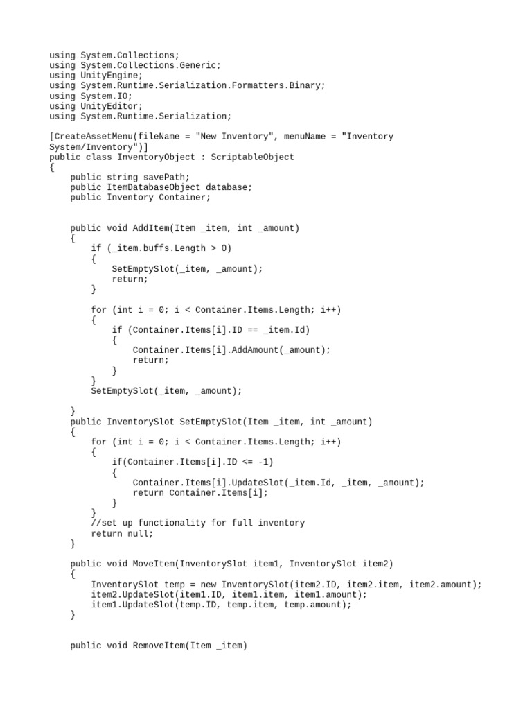 Inventory Object | PDF | Programming Paradigms | Computer Data
