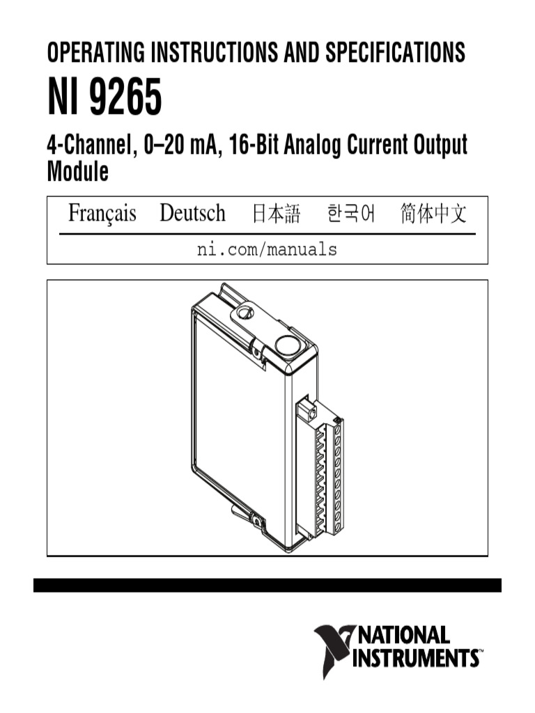 National Instruments Ni 9265 User Manual | PDF | Electromagnetic Compatibility | Power Supply