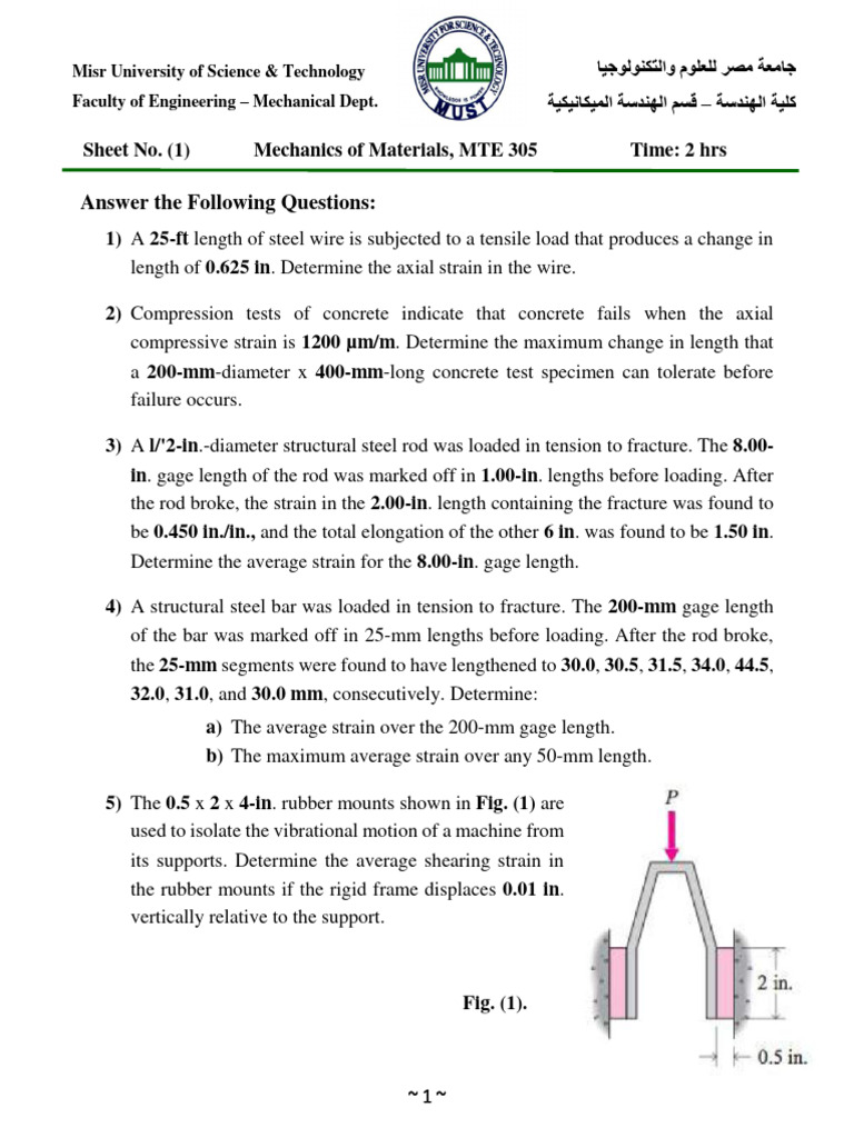 Mechanics of Materials Exam Questions | PDF | Fracture | Strength Of ...