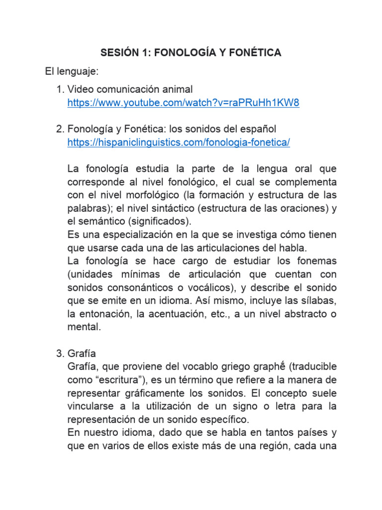 Sesión 1 Lyc | PDF | Fonología | Vocal