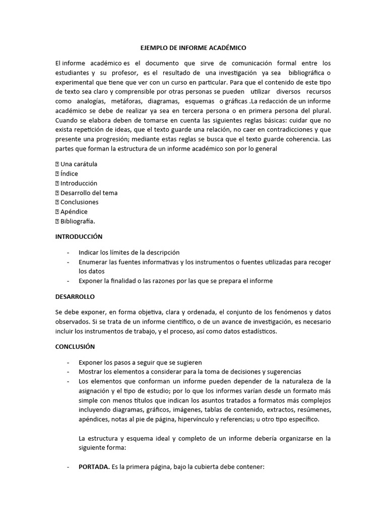 Instrucciones para Hacer Un Informe Academico | PDF | Modelo – Vista ...
