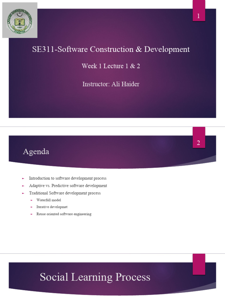 Week 1 Lec 1 & 2 | PDF | Software Development Process | Software Prototyping