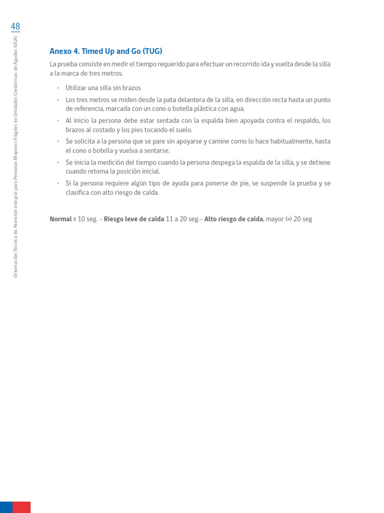 Timed Up and Go (Riesgo de Caidas) | PDF