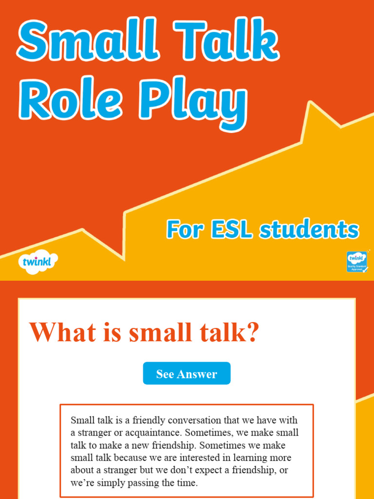 Small Talk Role Play Guide | PDF