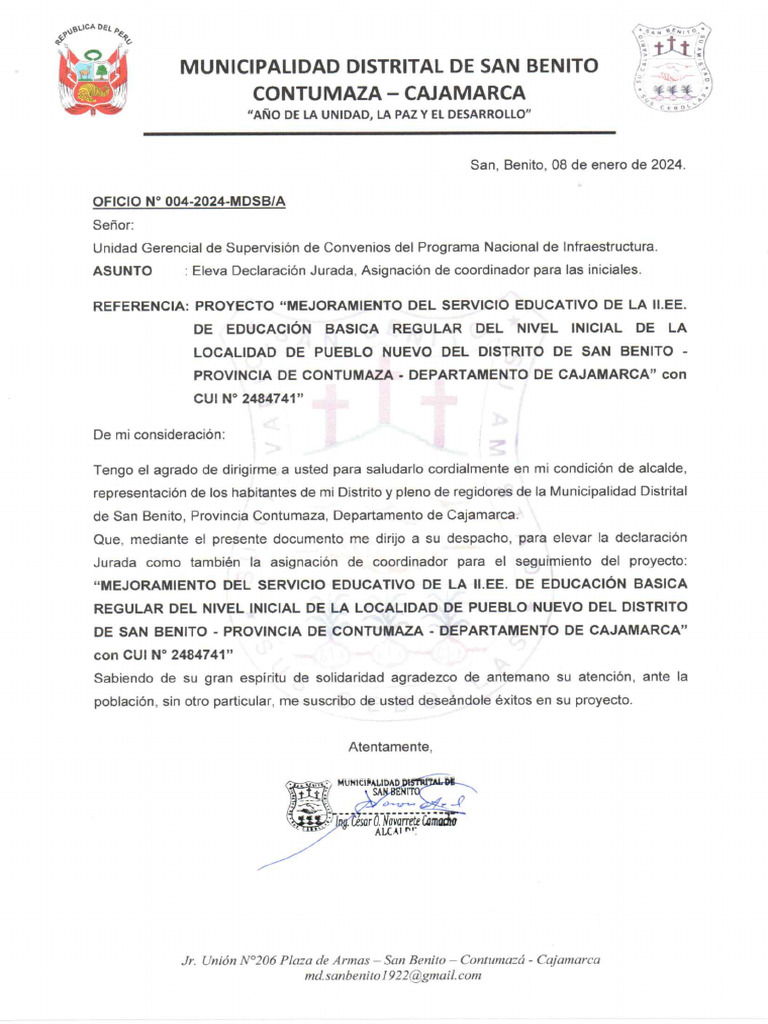 Oficio N 004-2024-Pronie | PDF | Gobierno y personalidad | Elecciones Oficio N 004-2024-Pronie | PDF | Gobierno y personalidad | Elecciones