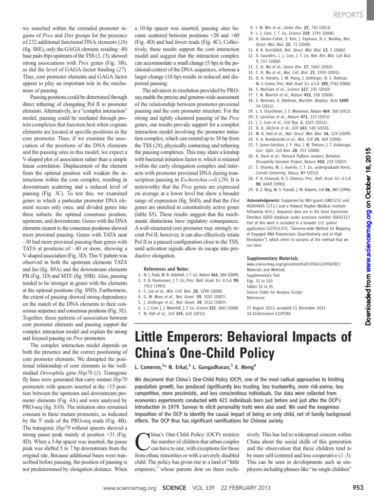 Cameron Et Al 2013 - Ex For Ths Week | PDF | Promoter (Genetics) | Gene
