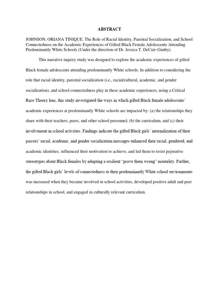 Gifted Black Females Attending Predominantly White Schools Compressed 1 Compressed | PDF ...