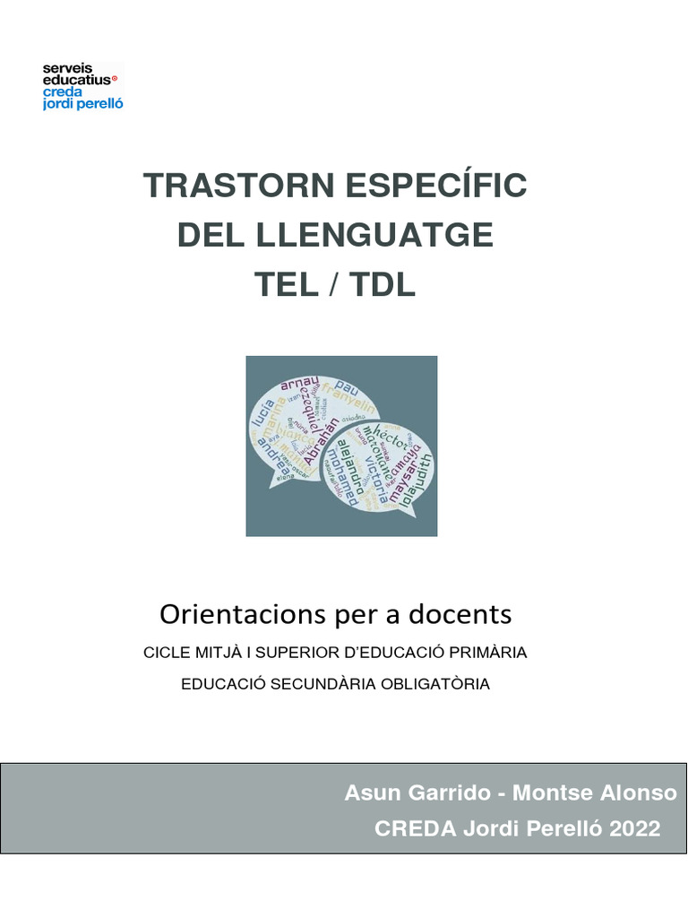 Trastorn Especific Del Llenguatge TEL - TDL 1 2 | PDF