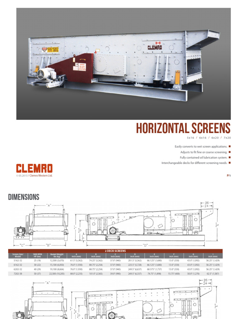 Horizontal Screens | PDF | Belt (Mechanical) | Mechanical Engineering