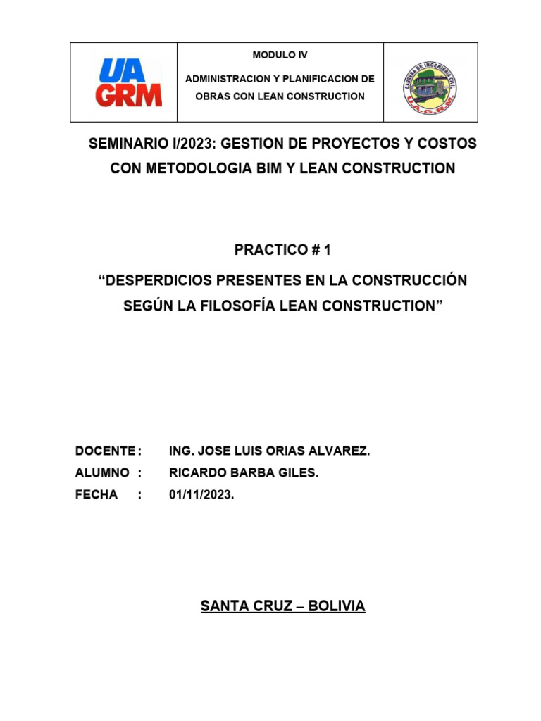 Proyecto Final BIM 4D V2 | PDF | Inventario